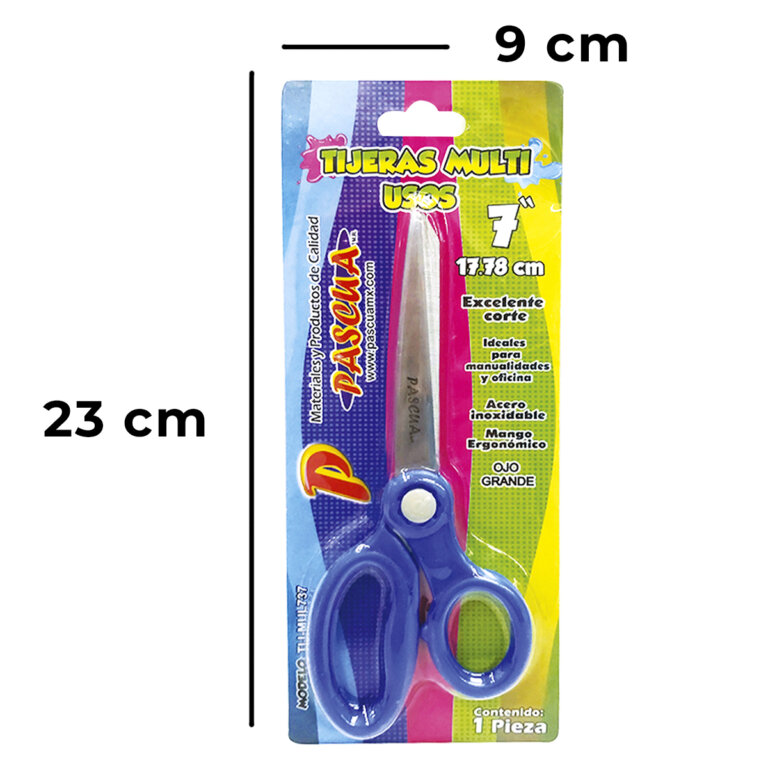 Tijera Multiusos 7.0 Pulgadas Mango Azul 17.78 cm – Creaciones Pascua
