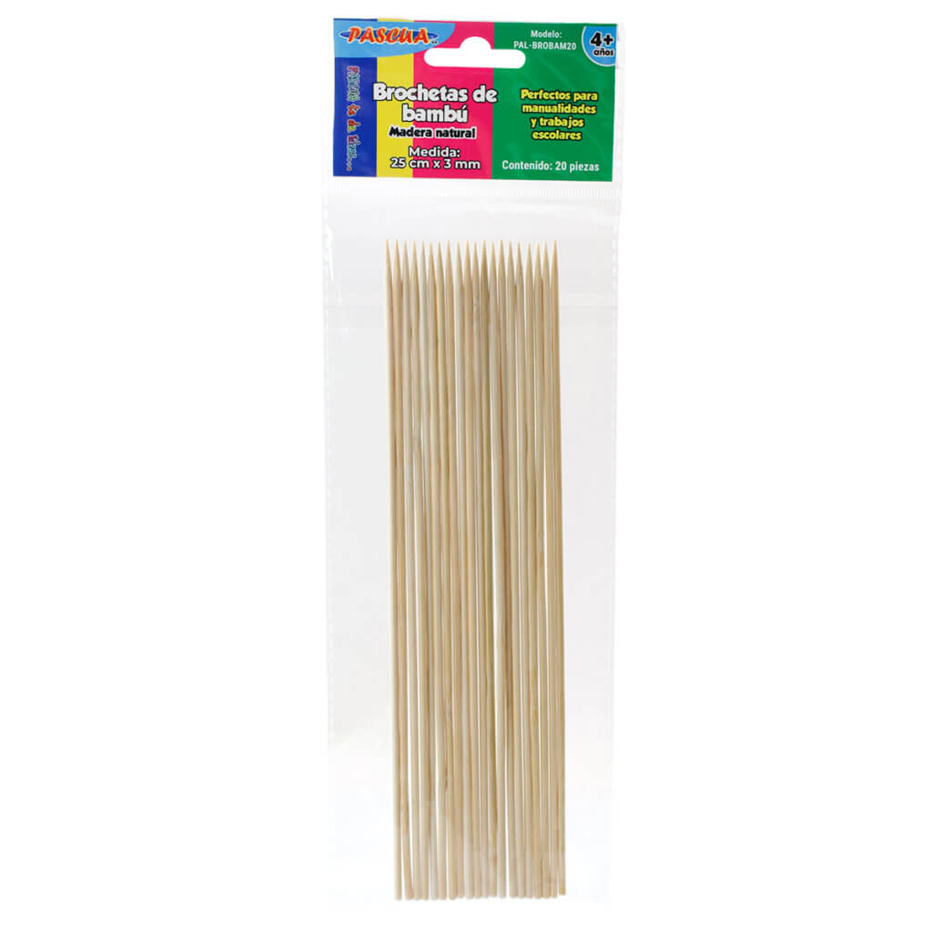 Brochetas de Bambú Madera Natural – Creaciones Pascua
